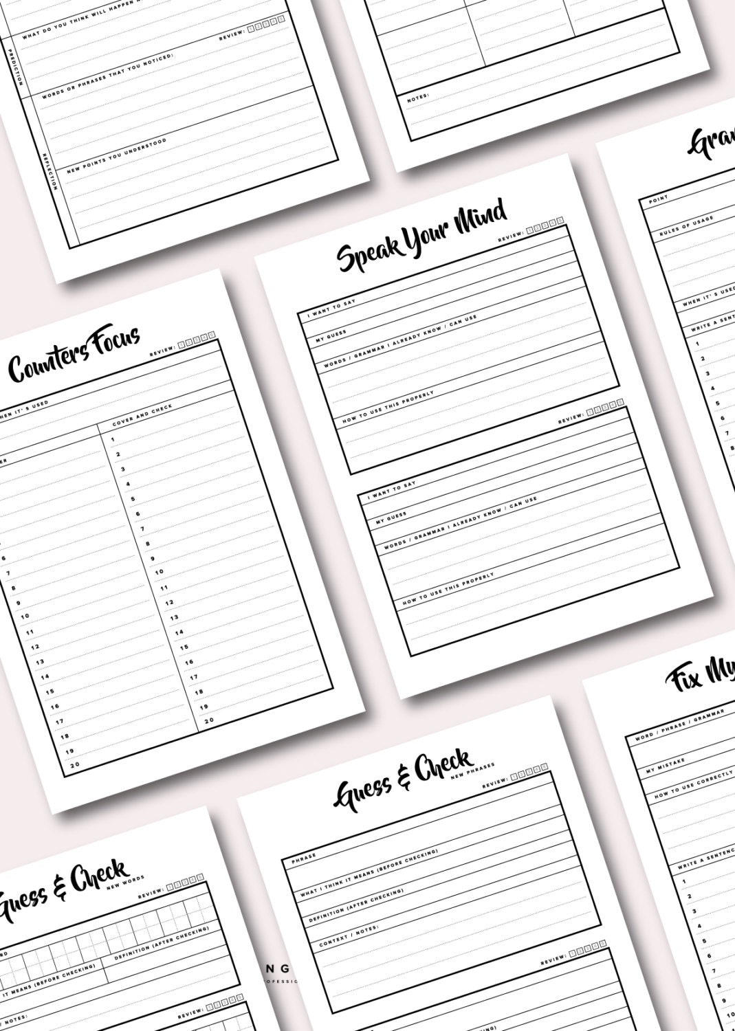 Language Study Printables Pack 2 - Etsy