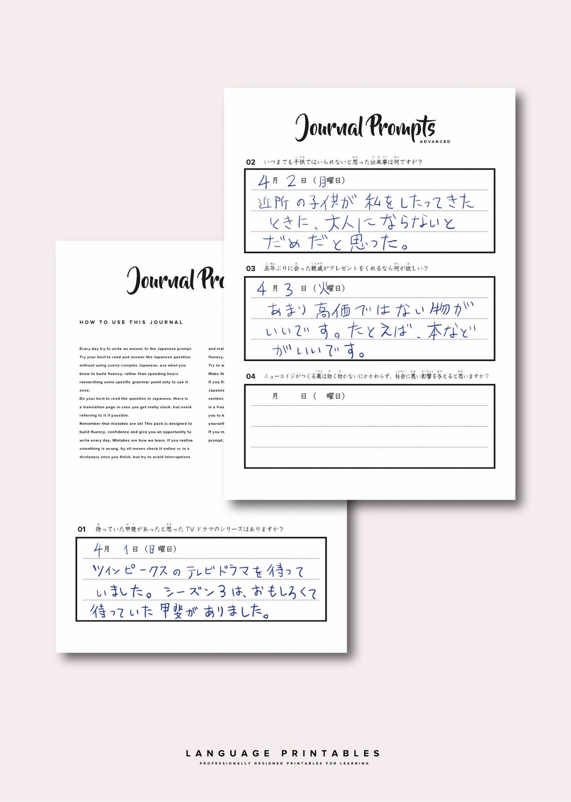 Japanese Journal Writing Beginners to Advanced Bundle 2 - Etsy