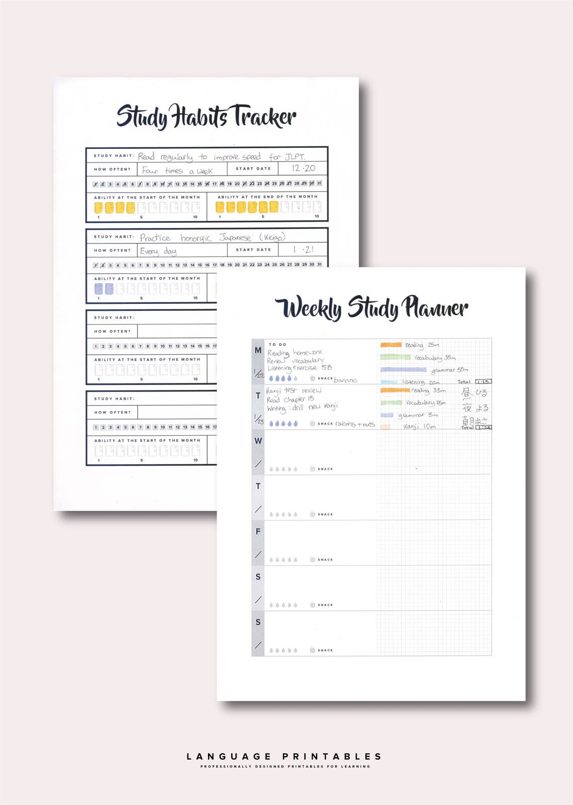 Language Study Printables Pack 3 - Etsy