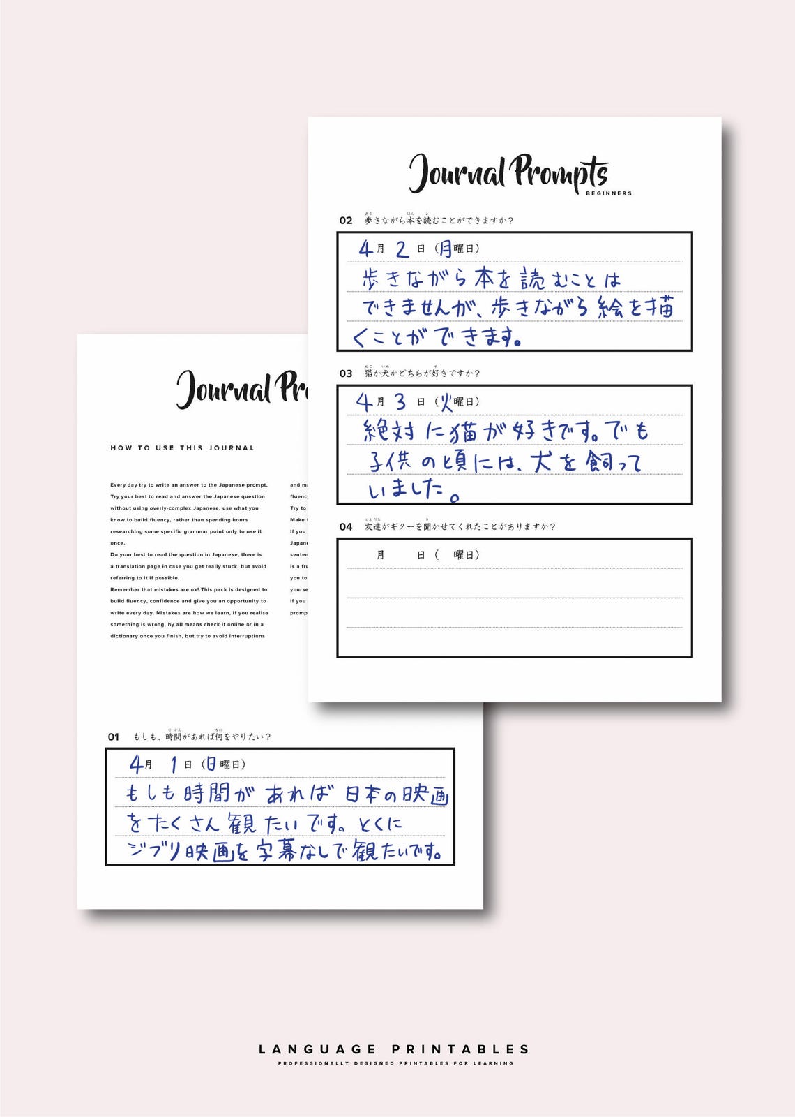 Beginners Japanese Journal Writing Pack 2 - Etsy