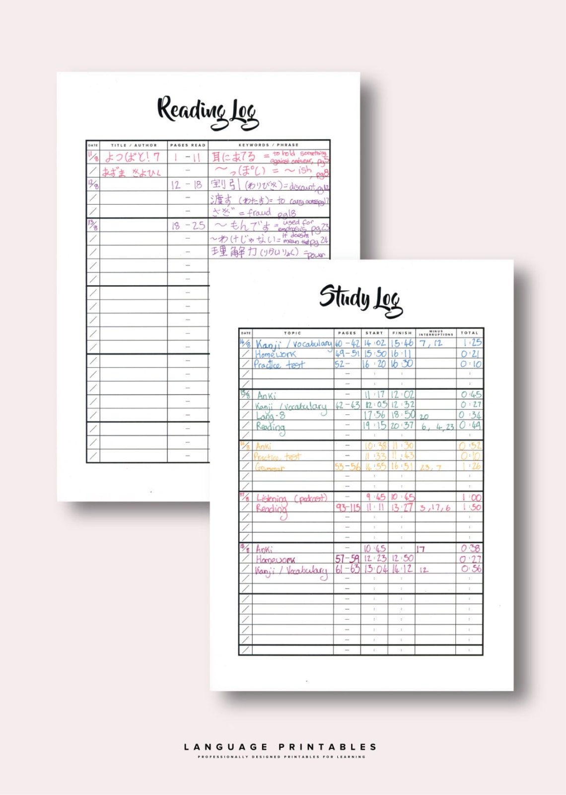 Language Study Printables Pack 1 - Etsy