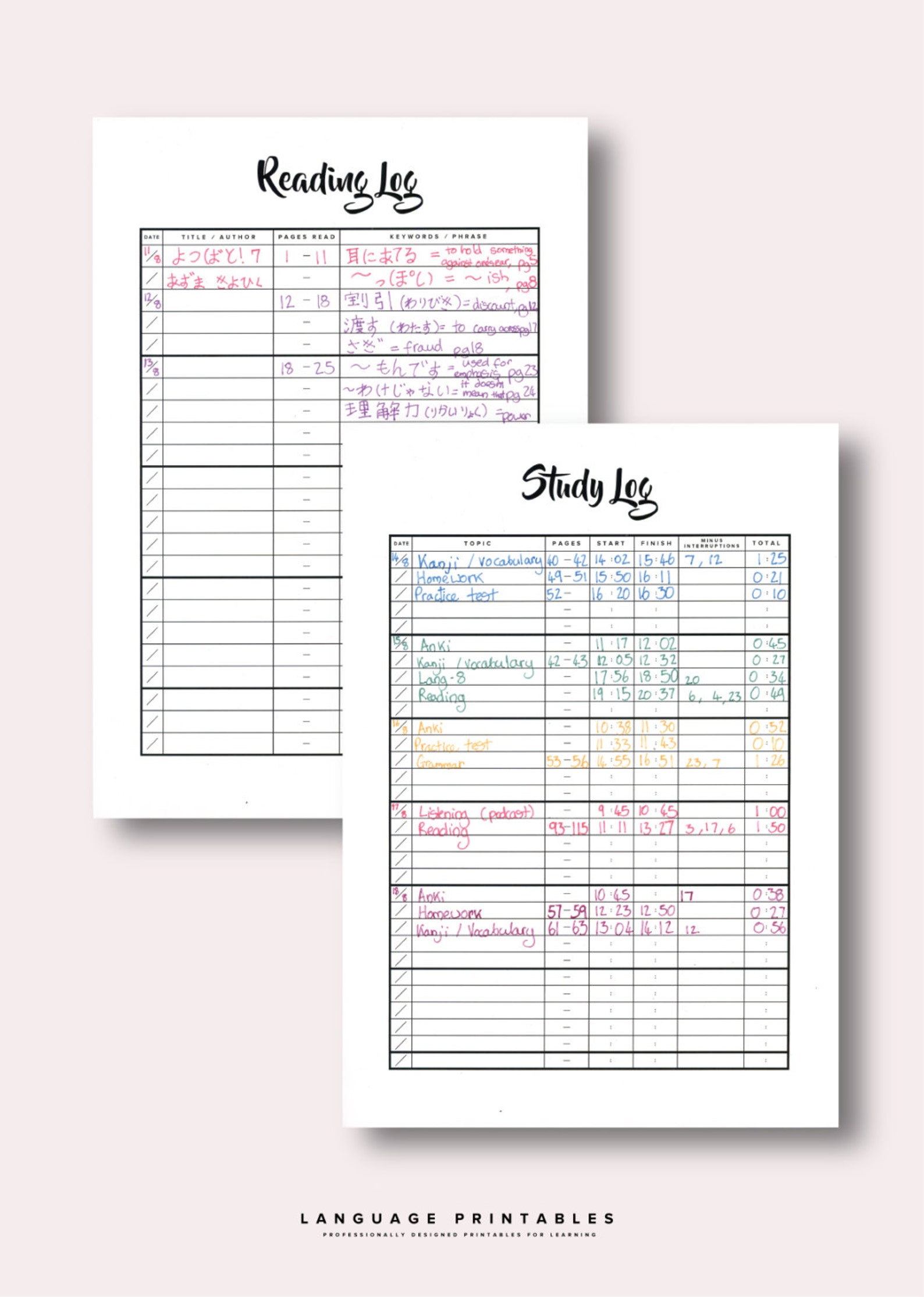 Language Study Printables Pack 1 - Etsy