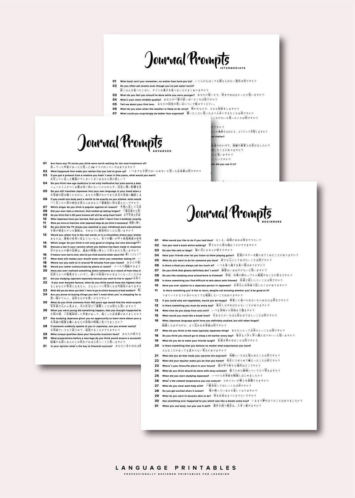 Japanese Journal Writing Beginners to Advanced Bundle 2 - Etsy