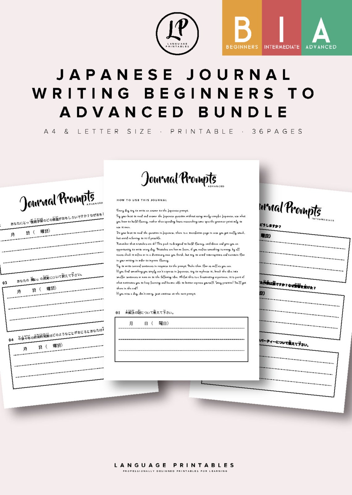 Japanese Journal Writing Beginners to Advanced Bundle - Etsy UK