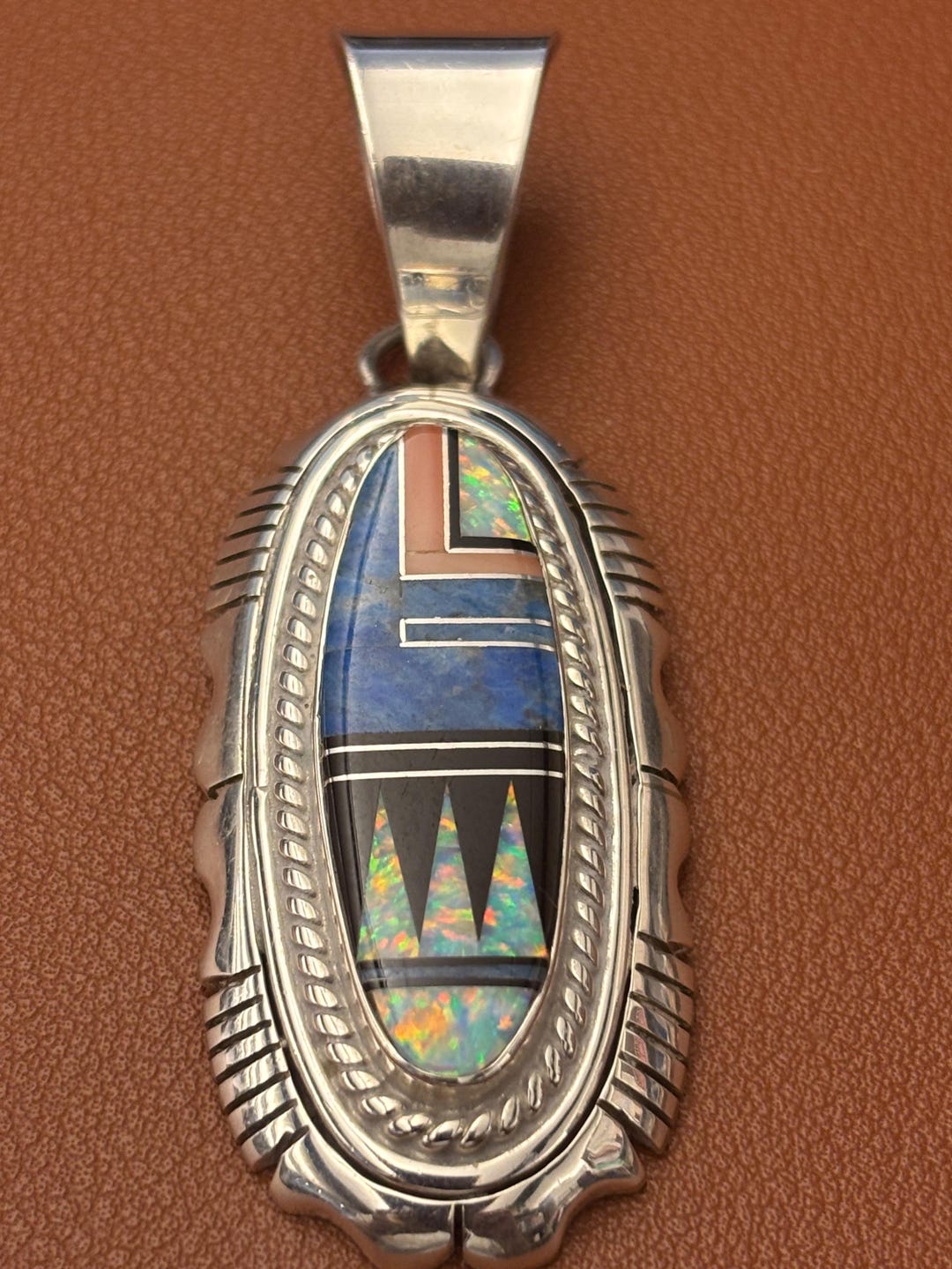 Melvin Francis Native American Multi-stone Inlay Sterling Pendant - Etsy