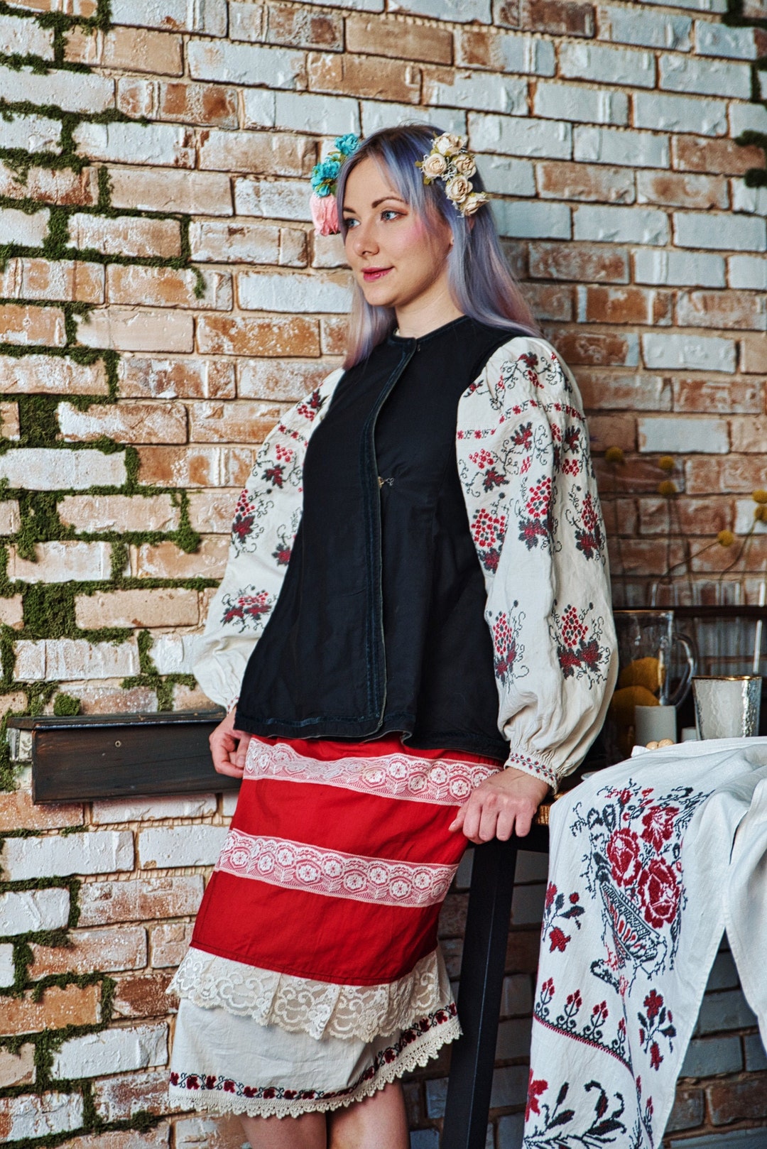 Vintage Ukraine Ancient Vest Boho Handmade Embroidery - Etsy