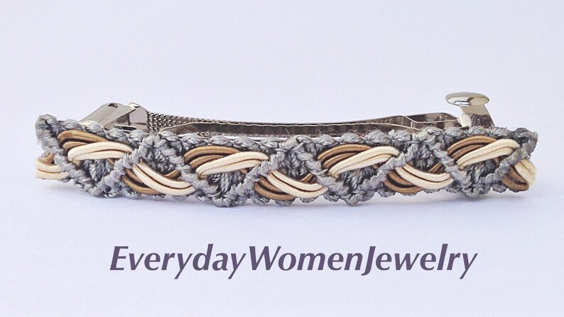 Silver Fabric Trim Hair Clip Elegant Wedding Hair Clasp | Etsy