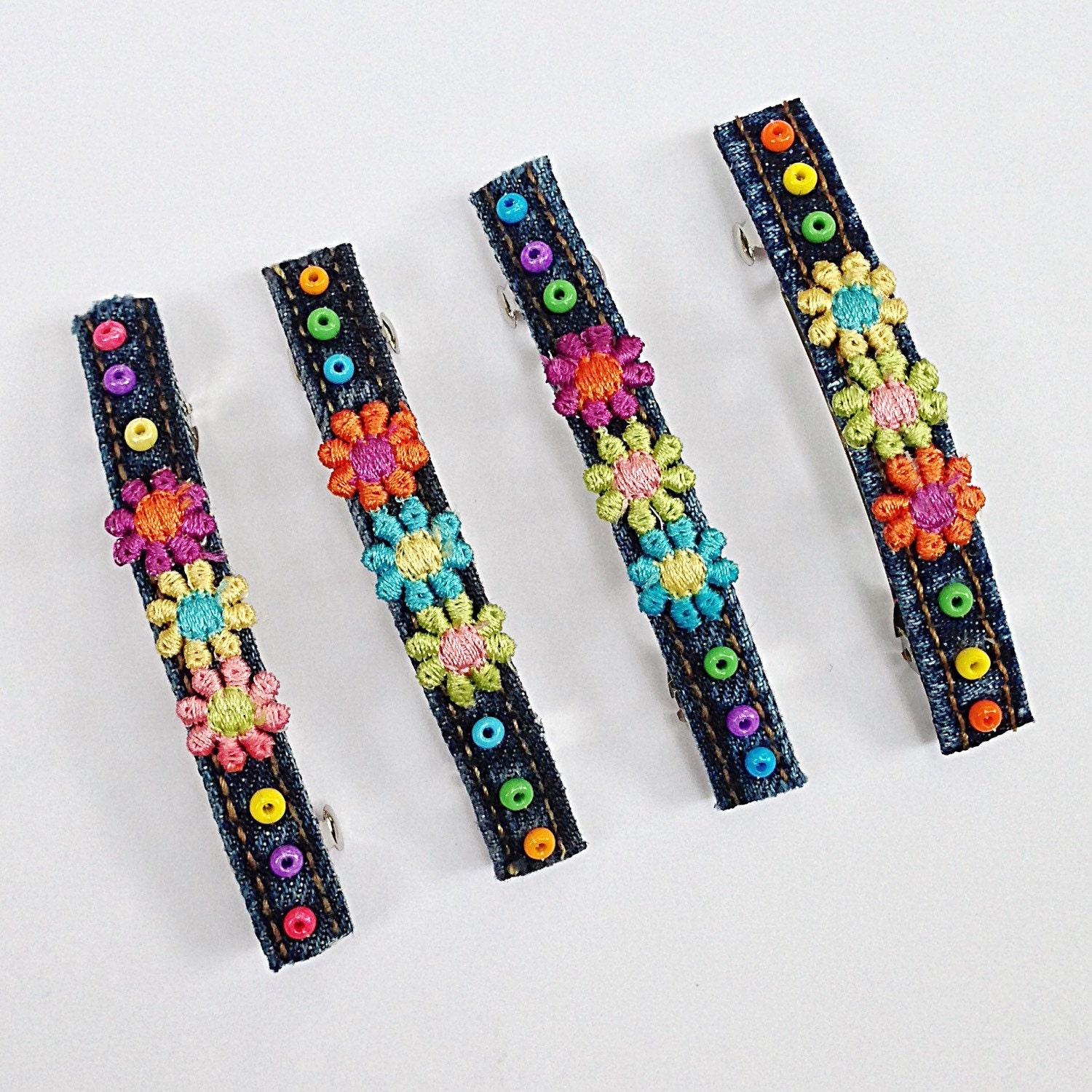 Silver Fabric Trim Hair Clip Elegant Wedding Hair Clasp | Etsy