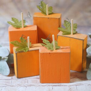 Mini Pumpkin Patch, Fall Seasonal Decor, Wood Pumpkin Family, Rustic ...