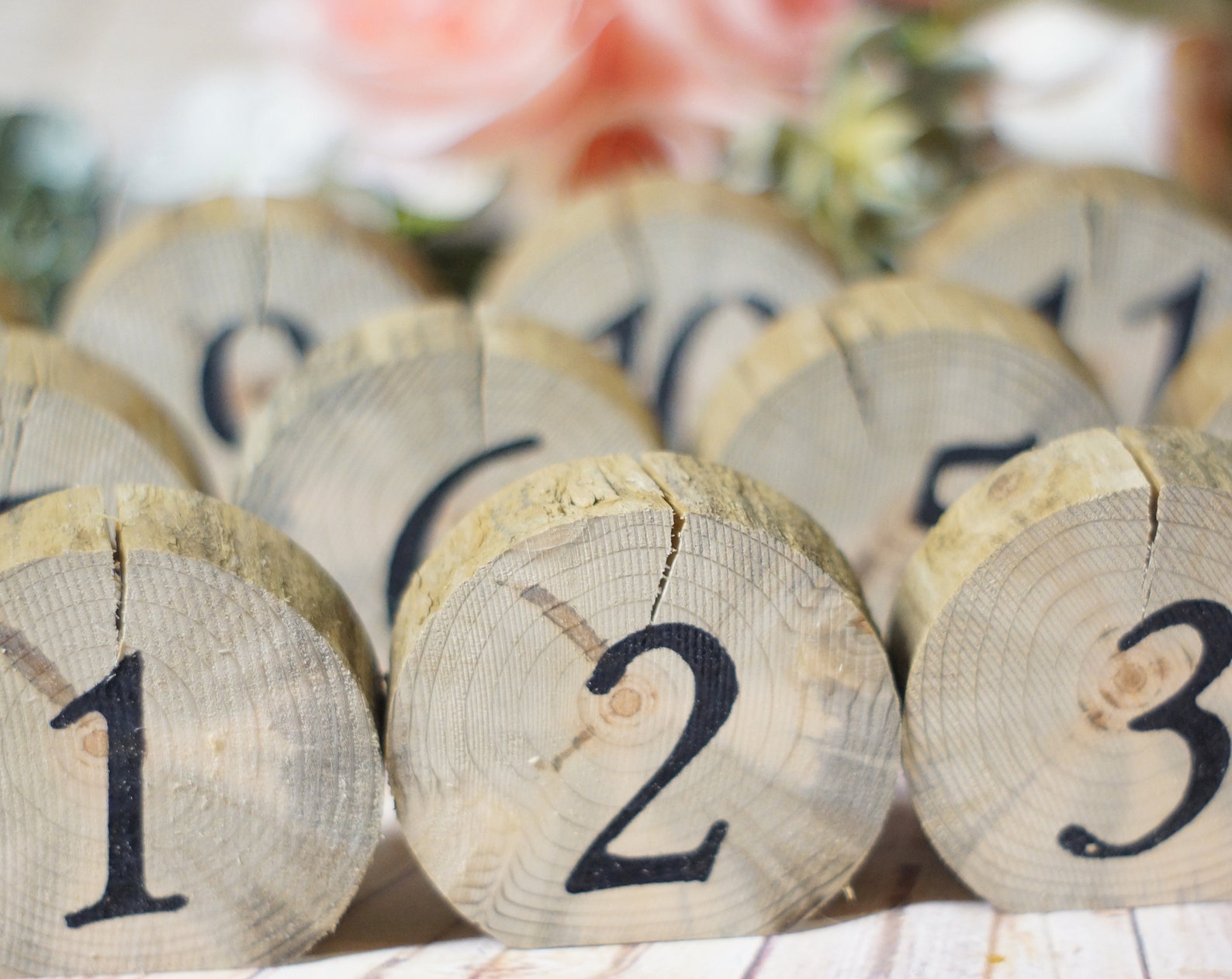 Log Slice Table Numbers for Rustic Wedding Wooden Reception - Etsy