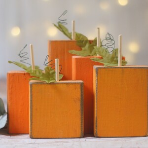 Mini Pumpkin Patch, Fall Seasonal Decor, Wood Pumpkin Family, Rustic ...