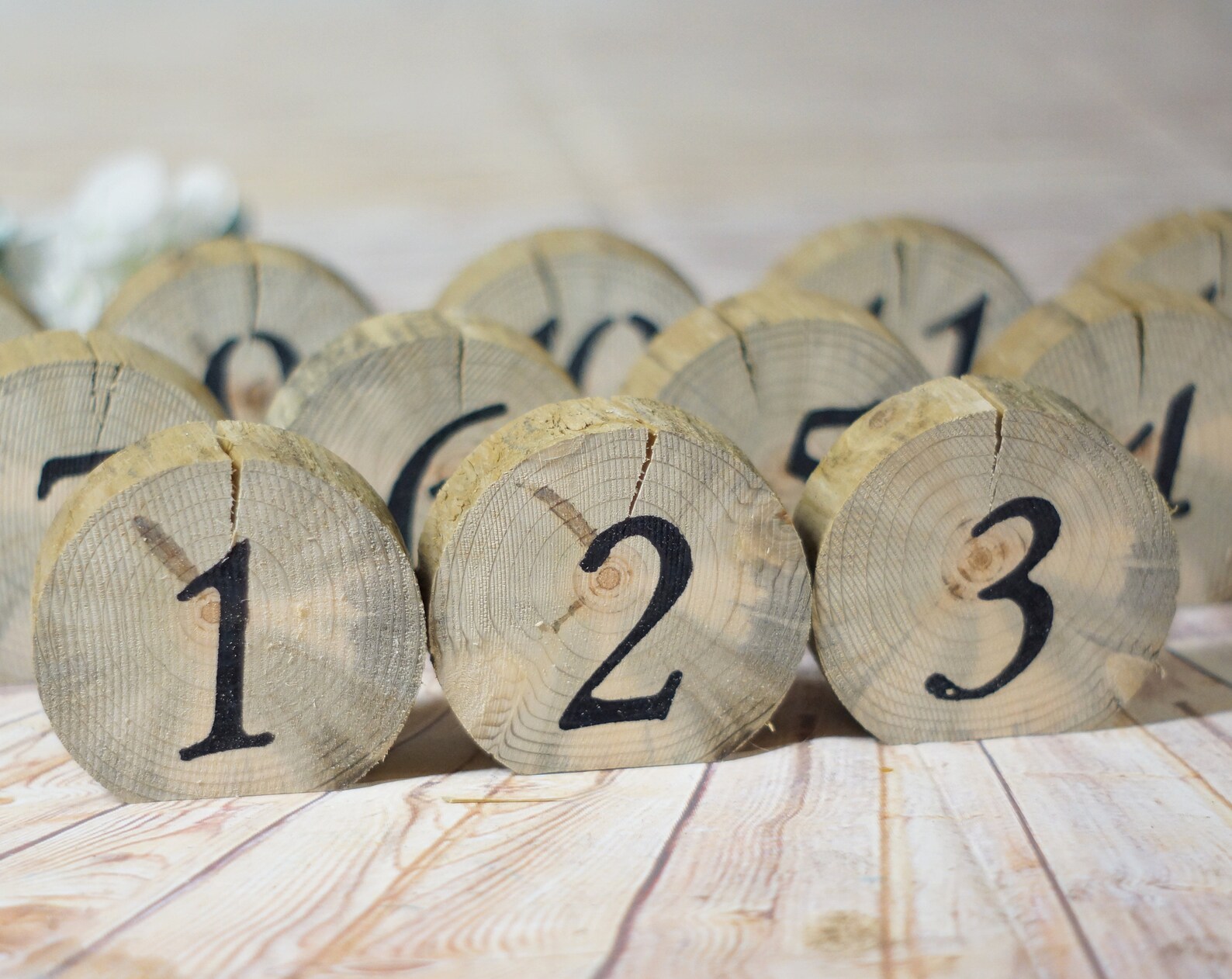 Log Slice Table Numbers for Rustic Wedding Wooden Reception - Etsy