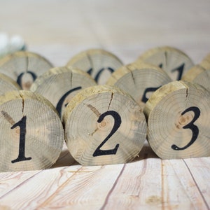 Log Slice Table Numbers for Rustic Wedding, Wooden Reception Decor ...