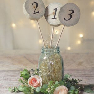 Log Slice Table Numbers Rustic Wedding Wooden Numbers Boho - Etsy