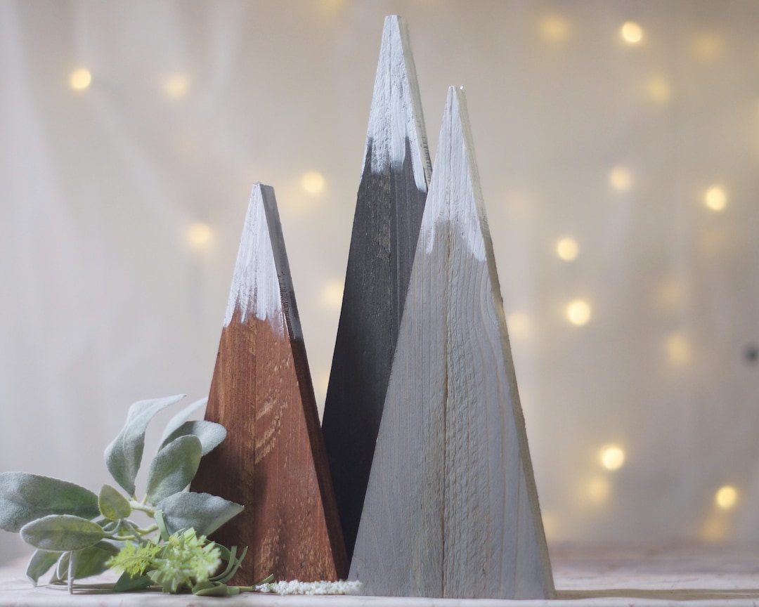 Farmhouse Wood Mountain Decor Set, Cabin Wanderlust, Cottage Core ...