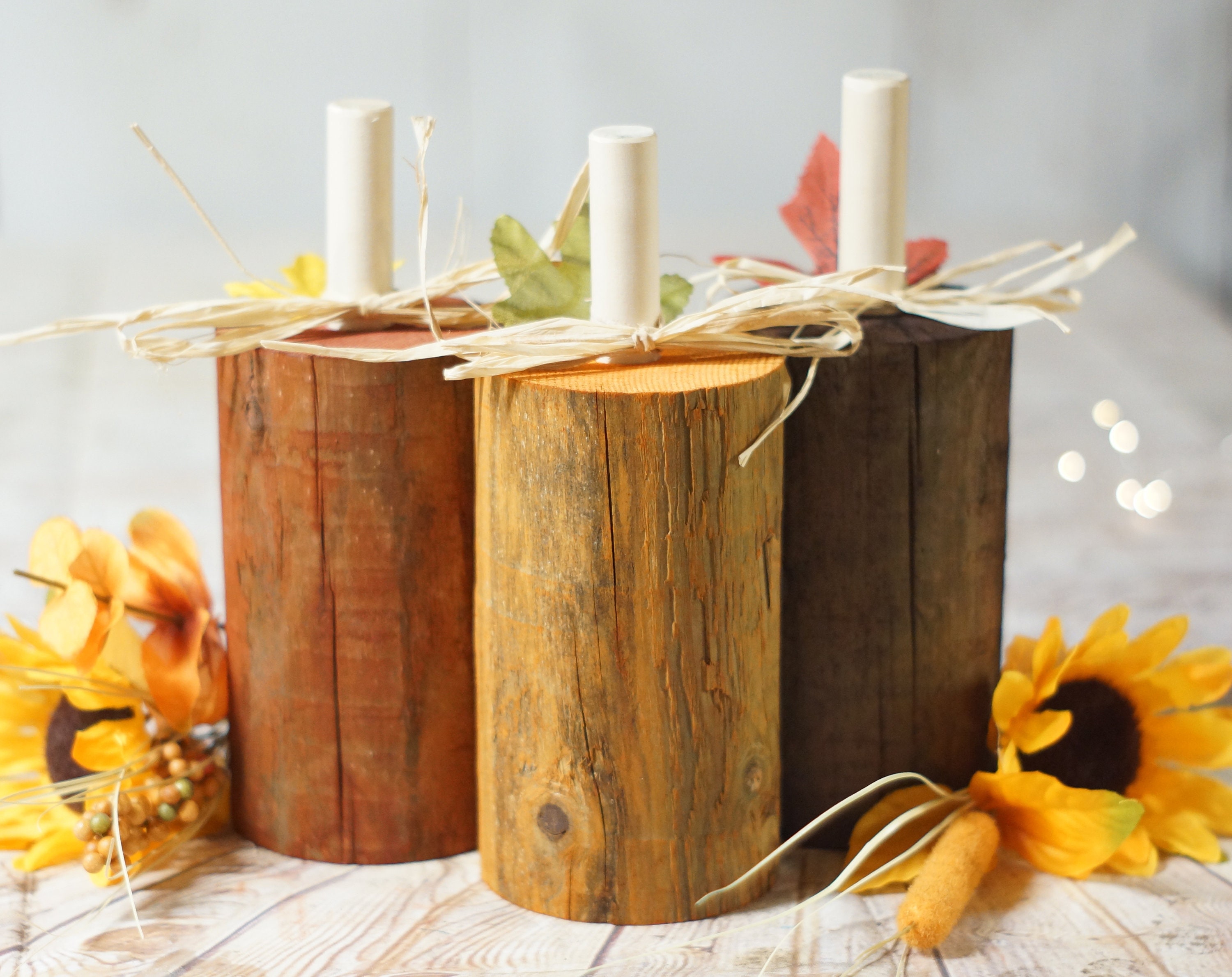 Log Pumpkins Fall Decor Porch Seasonal Decor Wood Pumpkin - Etsy