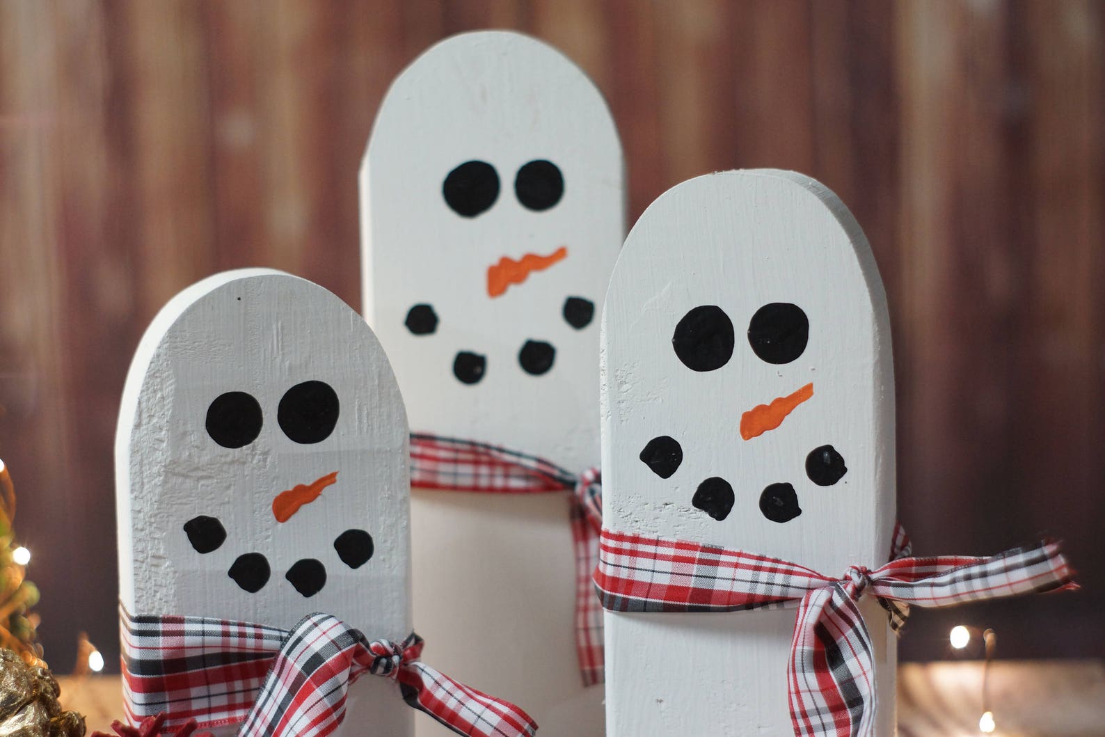 Wood Snowman Family Rustic Christmas Decoration Farmhouse | Etsy