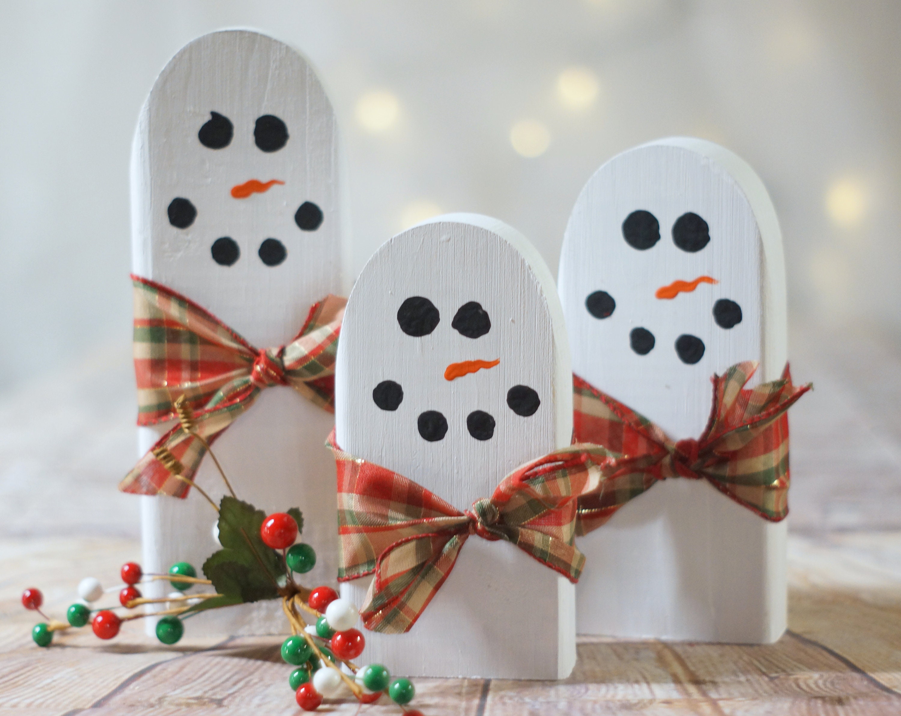 Wood Snowman Family Rustic Christmas Decoration Farmhouse | Etsy