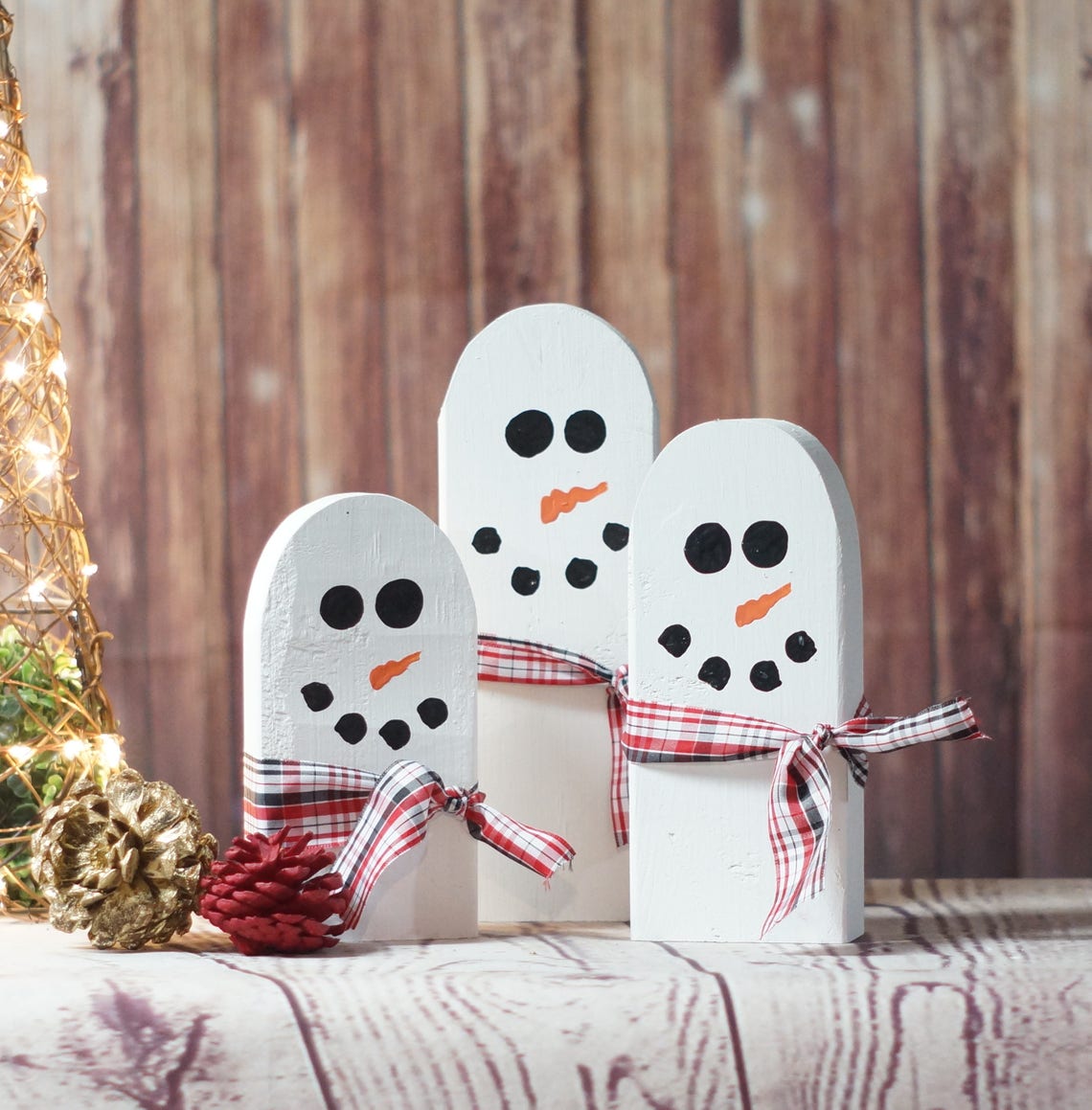 Wood Snowman Family Rustic Christmas Decoration Farmhouse | Etsy