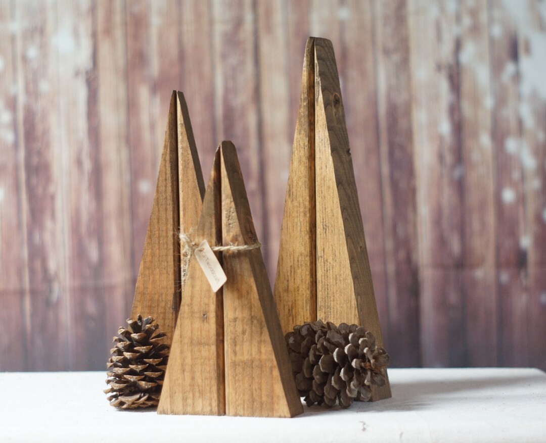 Reclaimed Wood Trees, Rustic Home Decor, Modern Christmas Decorations ...