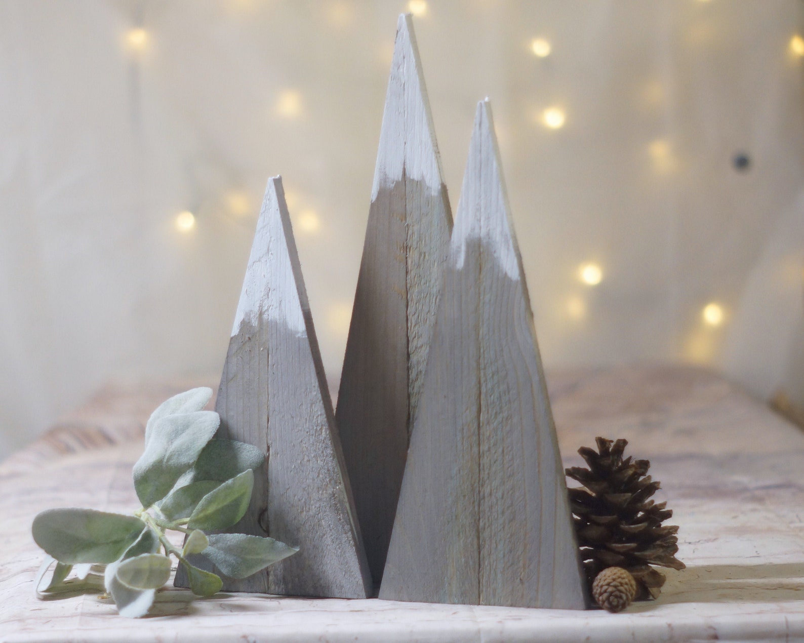 Gray Wood Mountain Decor Set Cabin Wanderlust Monochrome - Etsy