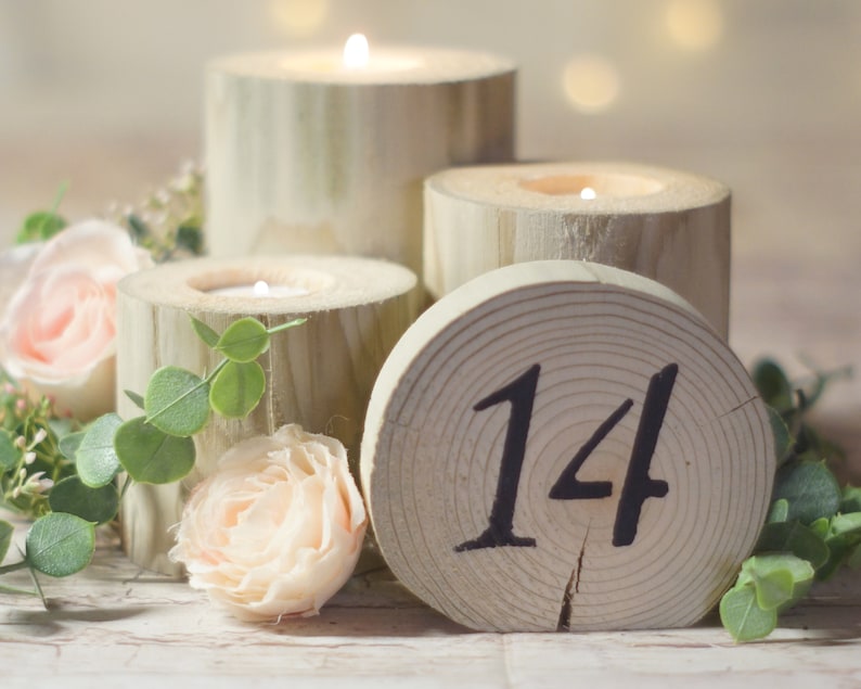 Log Slice Table Numbers for Rustic Wedding Wooden Reception - Etsy