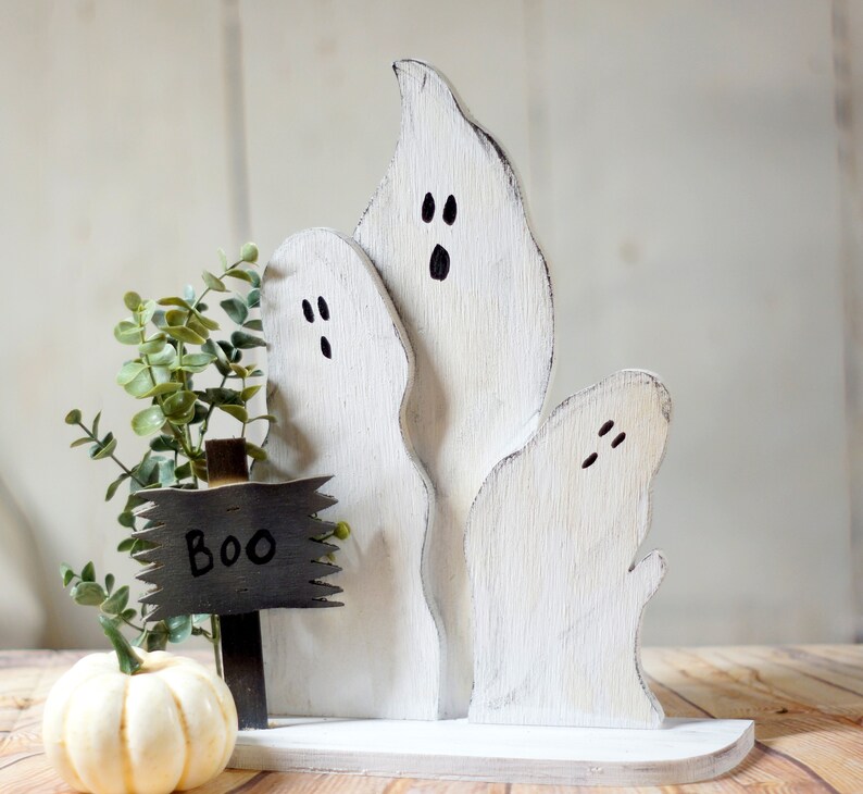 Reclaimed Wood Ghosts, Rustic Halloween Decor, Primitive Ghost, Wooden ...