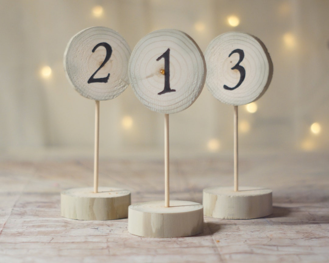 Log Slice Table Numbers, Rustic Wedding, Wooden Numbers, Boho Woodland ...