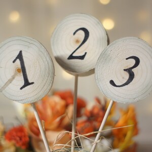 Log Slice Table Numbers Rustic Wedding Wooden Numbers Boho - Etsy