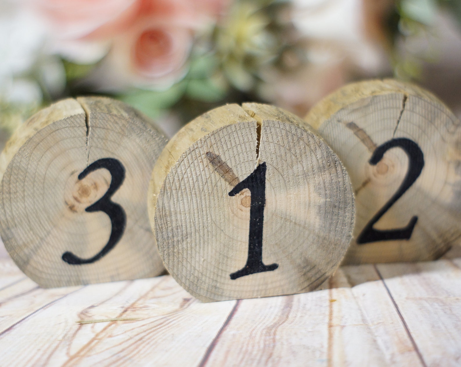 Log Slice Table Numbers for Rustic Wedding Wooden Reception - Etsy