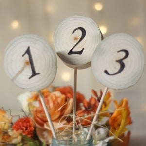 Log Slice Table Numbers Rustic Wedding Wooden Numbers Boho - Etsy