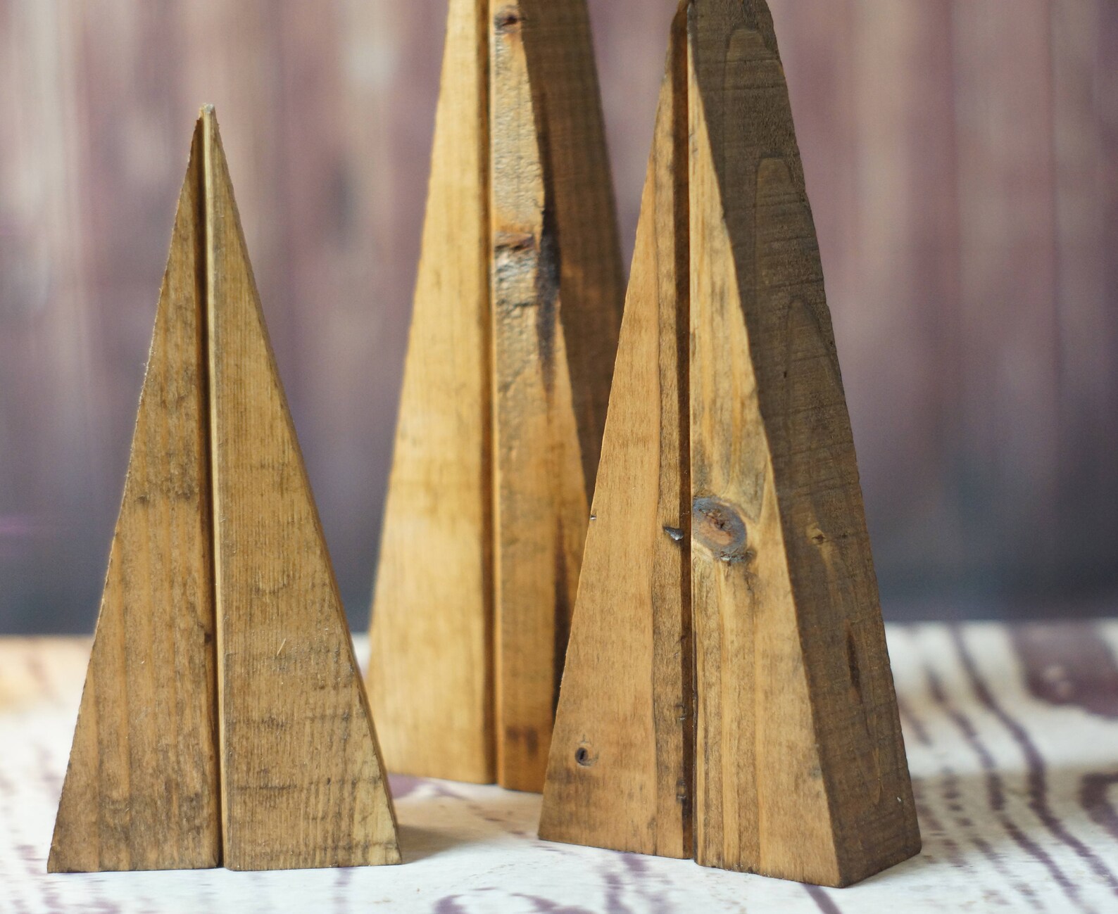 Reclaimed Wood Trees, Rustic Home Decor, Modern Christmas Decorations ...