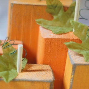 Mini Pumpkin Patch, Fall Seasonal Decor, Wood Pumpkin Family, Rustic ...