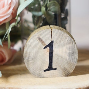 Log Slice Table Numbers for Rustic Wedding, Wooden Reception Decor ...