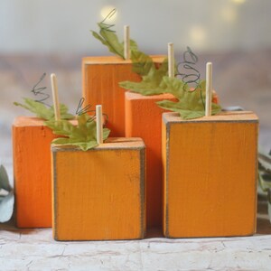 Mini Pumpkin Patch, Fall Seasonal Decor, Wood Pumpkin Family, Rustic ...