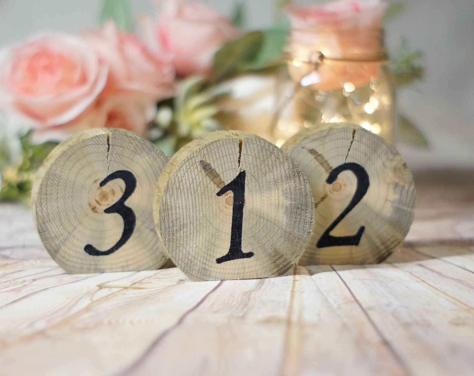 Log Slice Table Numbers for Rustic Wedding Wooden Reception - Etsy