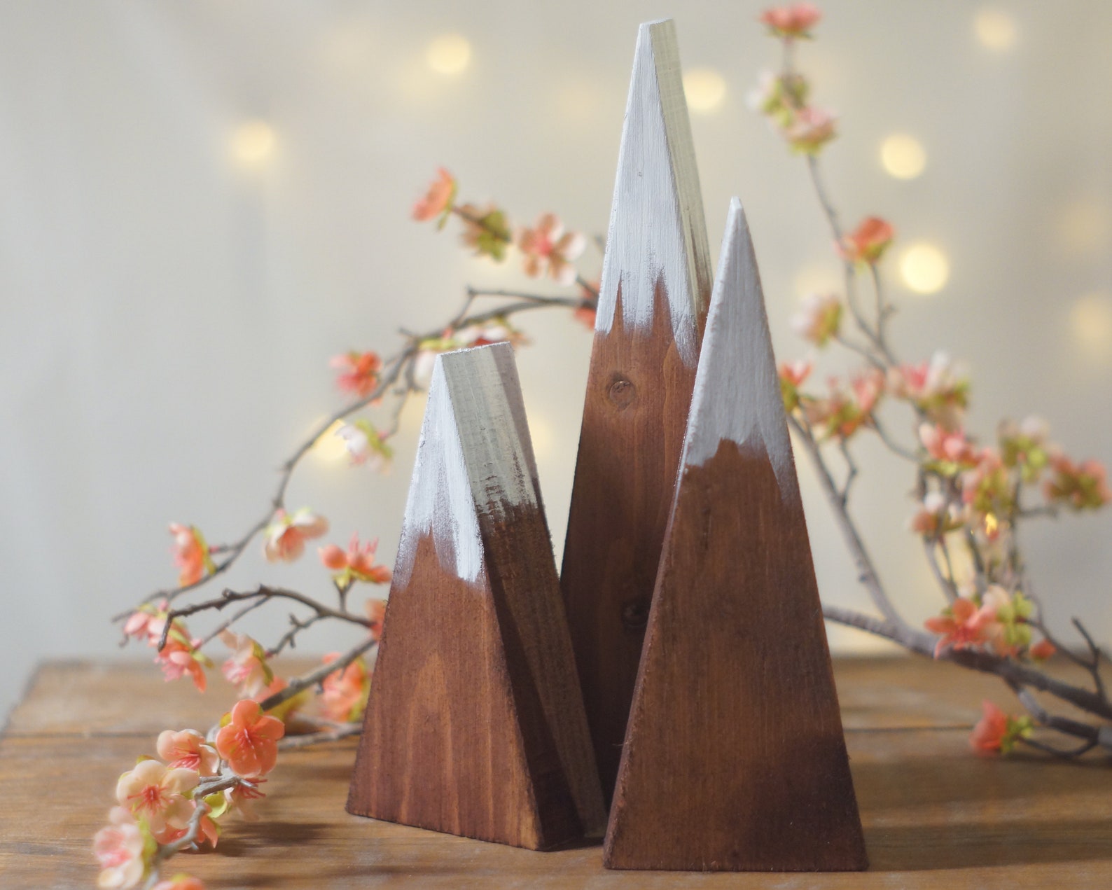 Brown Wood Mountain Decor Set Cabin Wanderlust Monochrome - Etsy