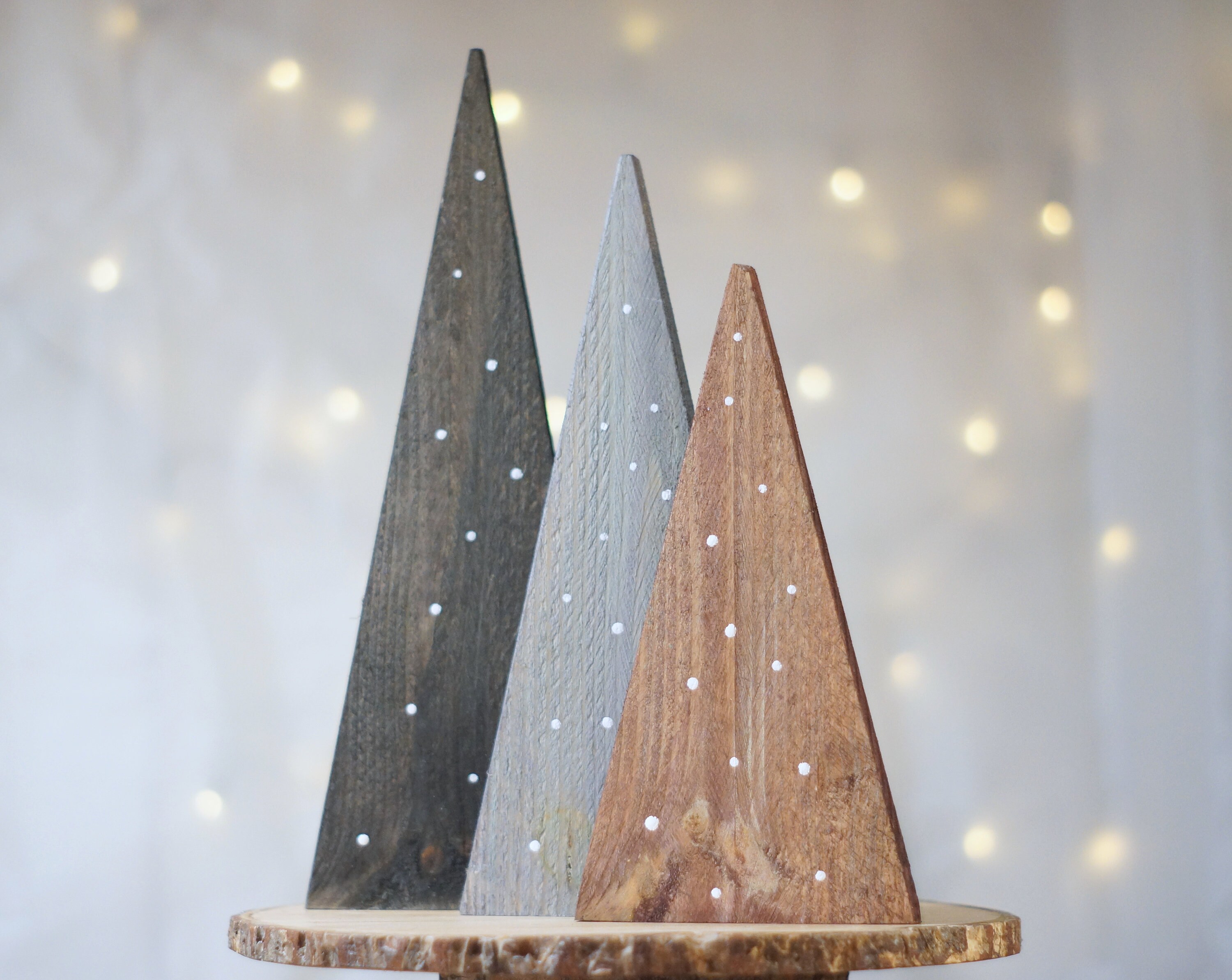 Set of Three Wood Trees, Christmas Tree Decor, Christmas Decorations ...
