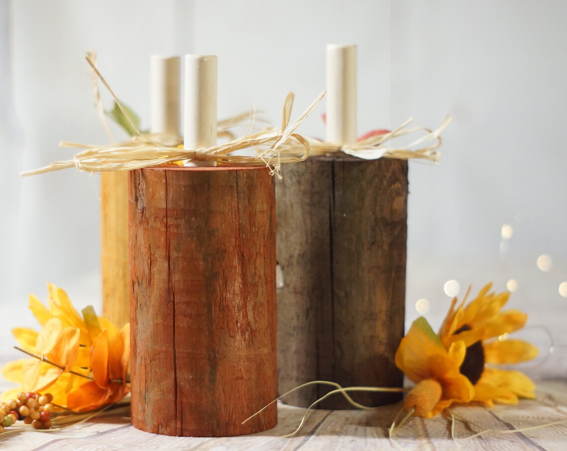 Log Pumpkins Fall Decor Porch Seasonal Decor Wood Pumpkin - Etsy