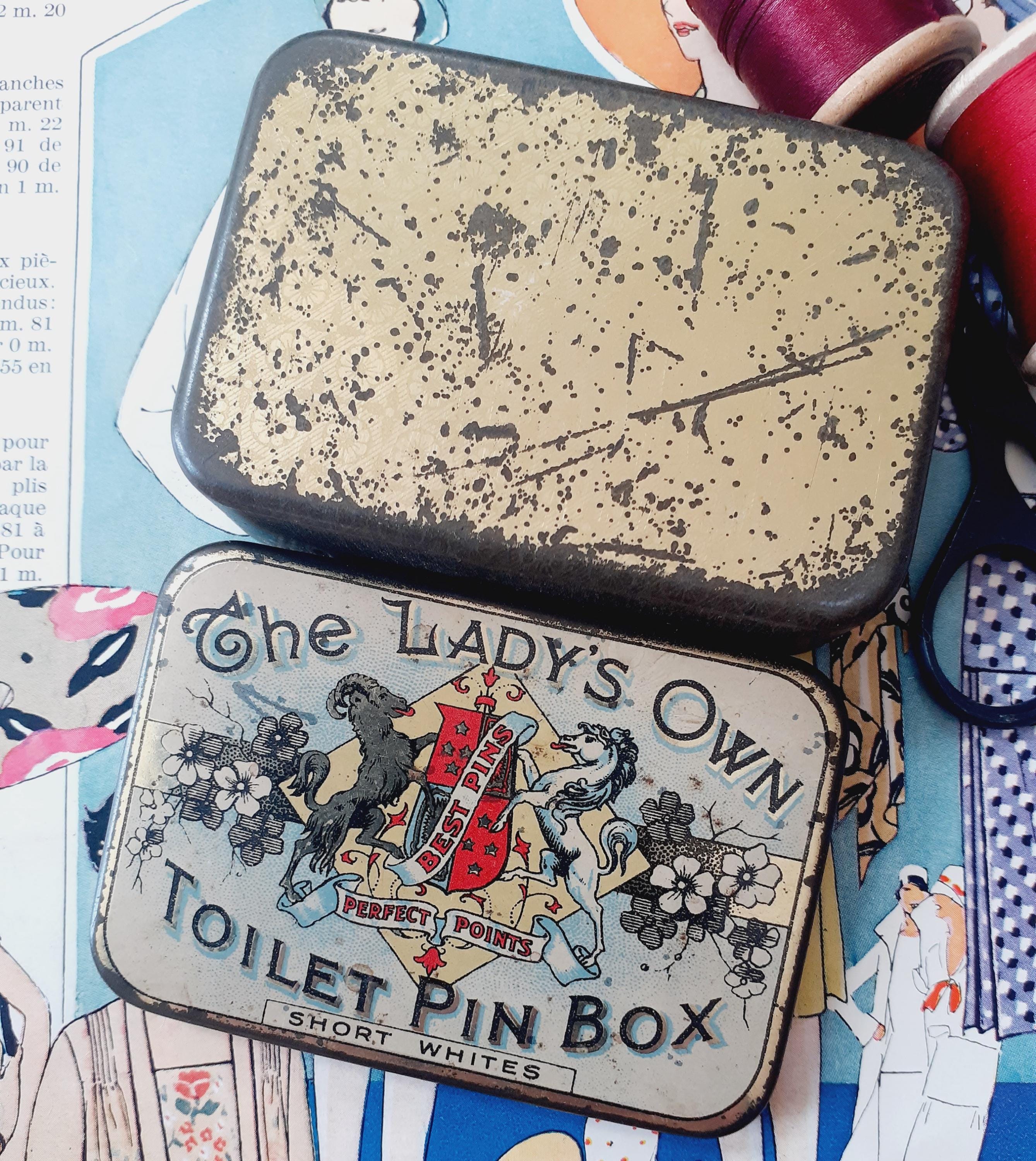The Lady's Own Toilet Pin Box, Short Whites, Vintage Tin, Tubbs, Lewis ...