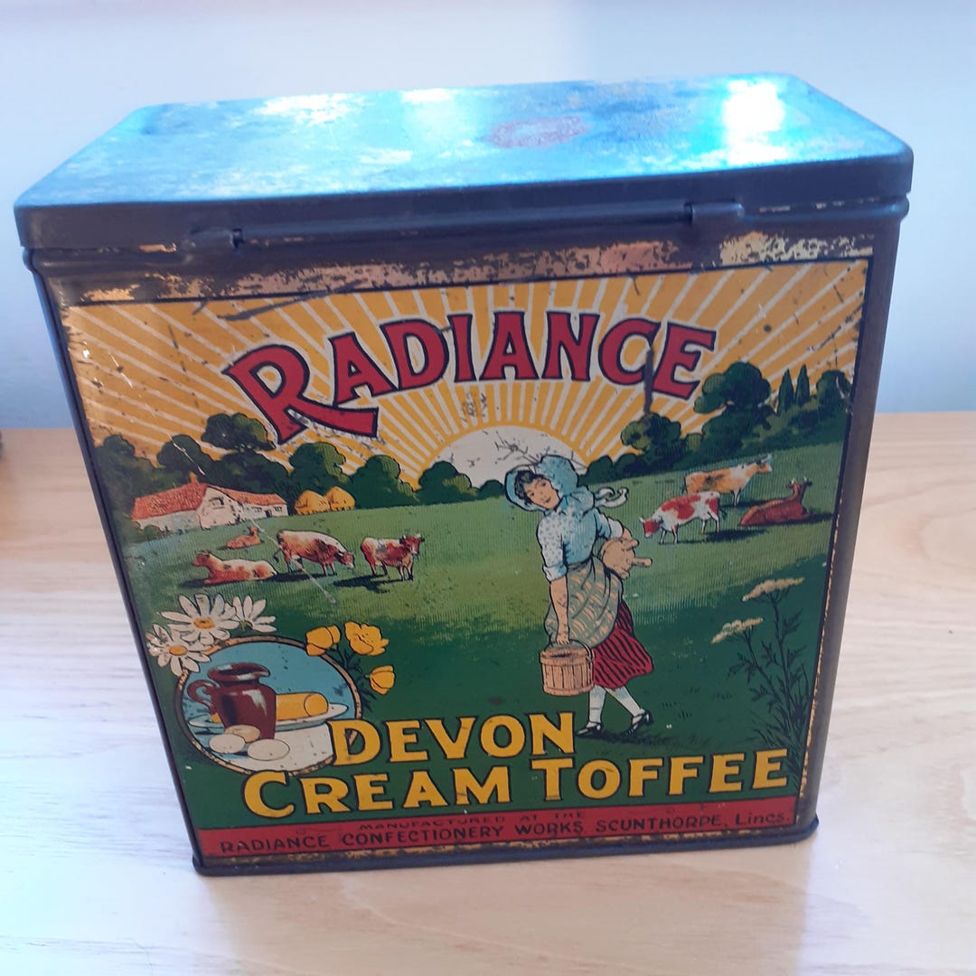 Radiance Devon Cream Toffee Large Tin With Milkmaid and Rural Scene ...