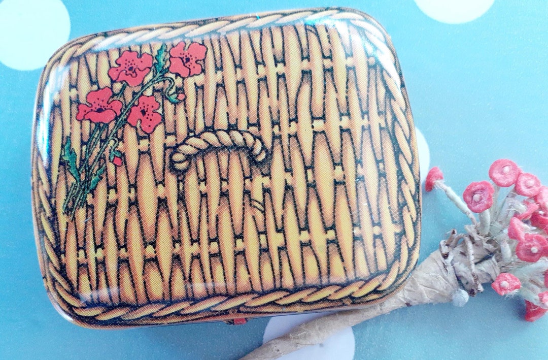 Dodo Designs Miniature Vintage Tin With Picnic Hamper Basket Design ...