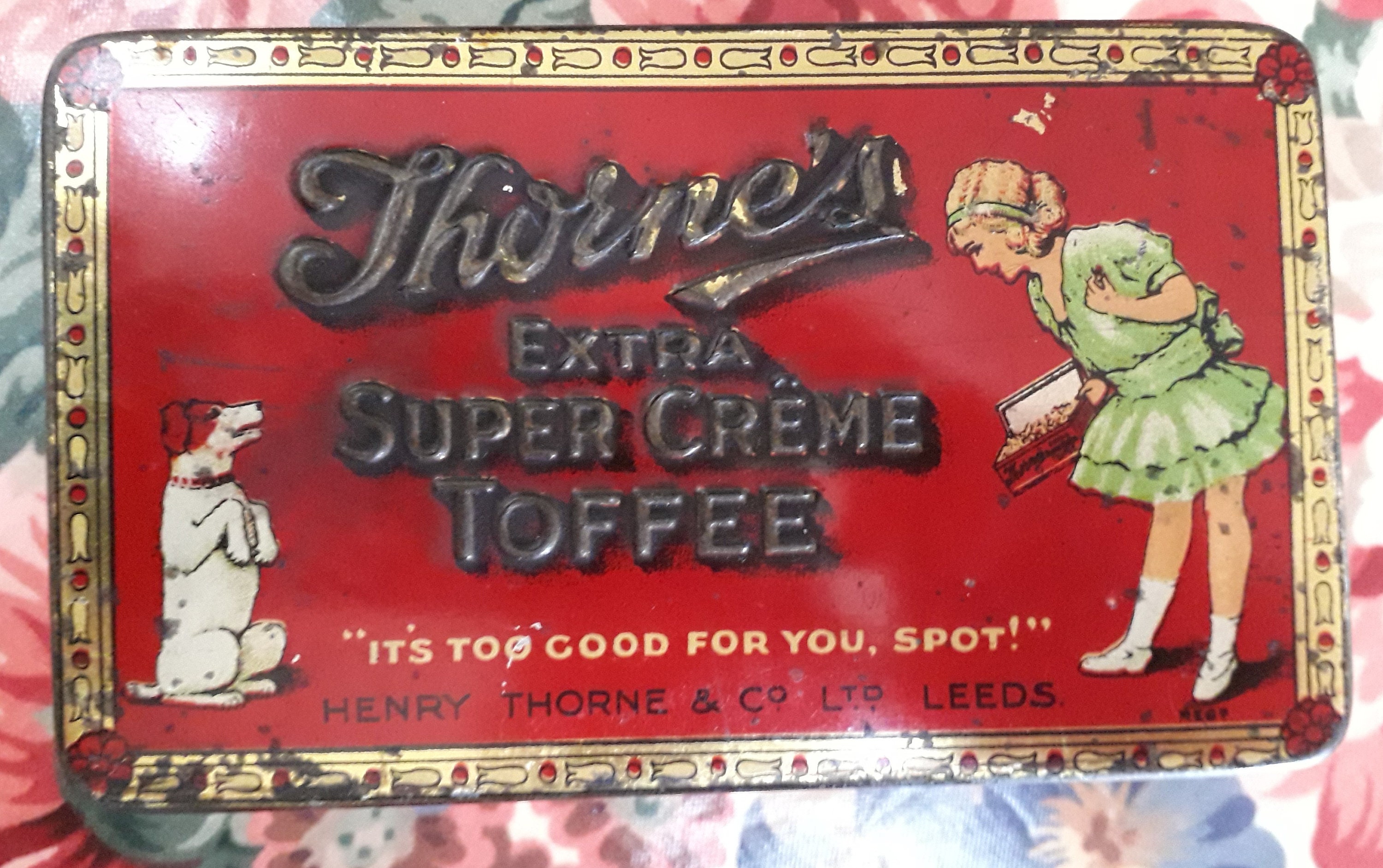 Thorne's Extra Super Creme Toffee Tin With Girl and Spot - Etsy UK