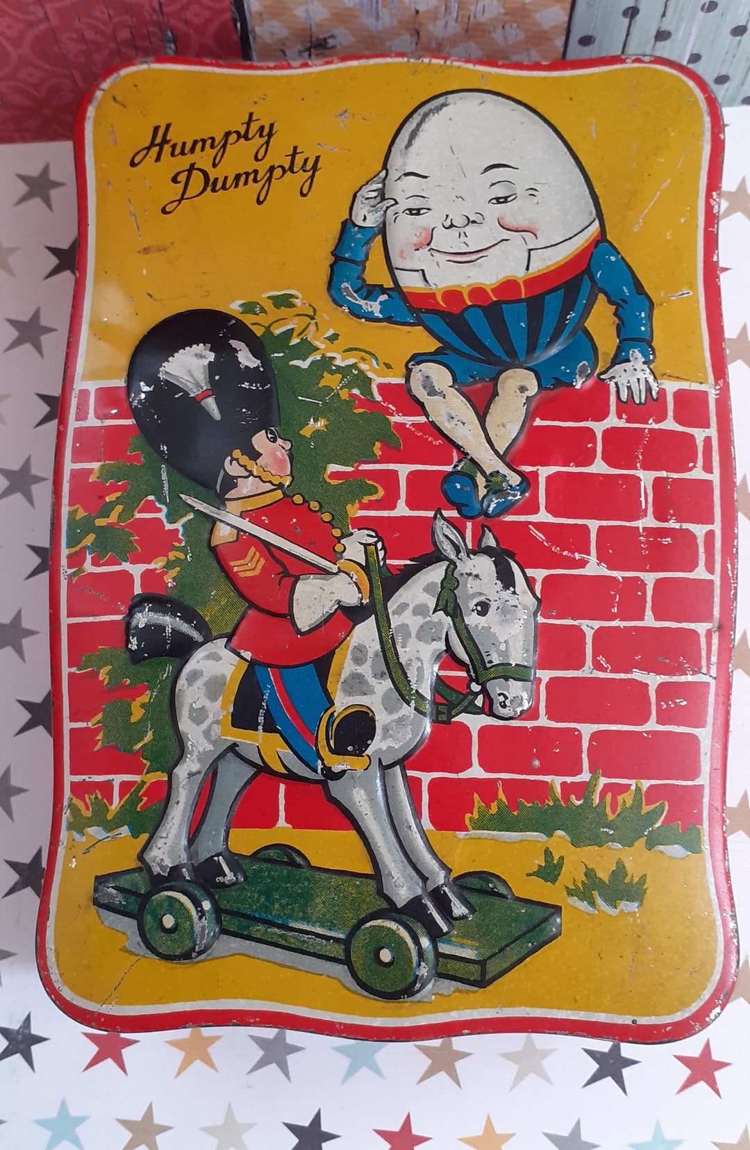 Humpty Dumpty George Horner Vintage Embossed Toffee Tin, Dainty Dinah ...