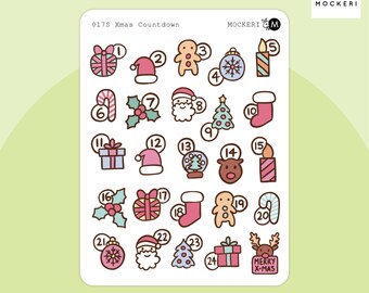 Christmas Countdown Stickers - Etsy