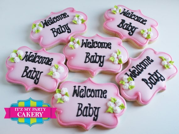 Welcome Baby Plaque Cookies 1 Dozen | Etsy