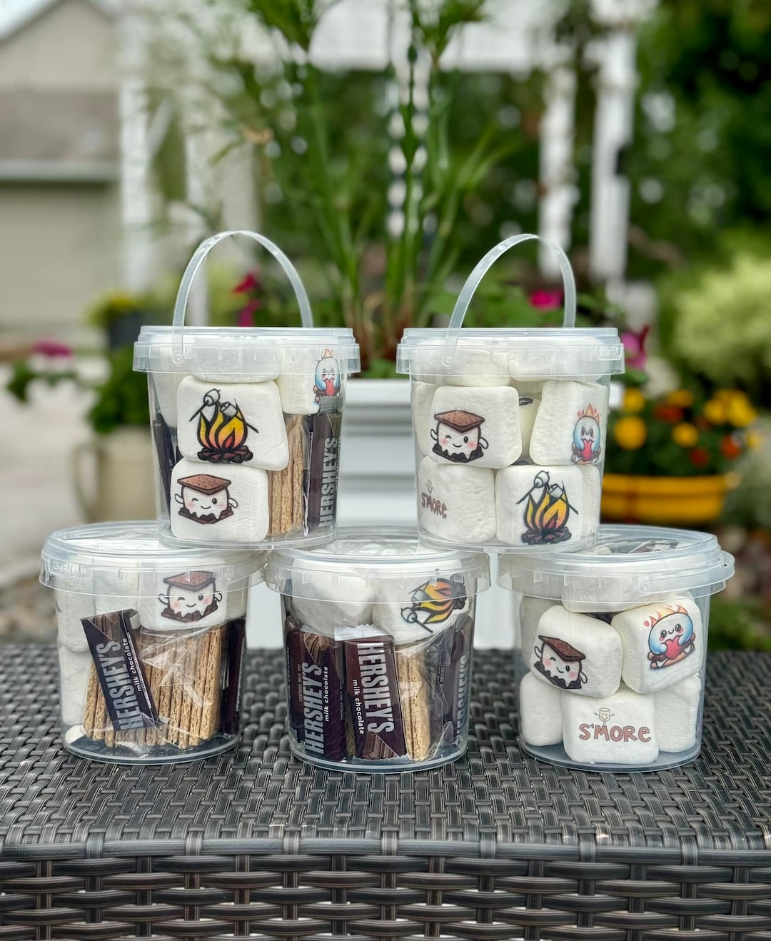 Smores Kits/printed Marshmallow Tubs/ Smores Roasting Tubs/ Campfire ...