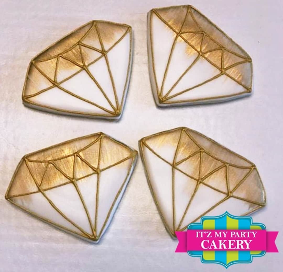 Custom Sugar Cookies / Diamond Cookies / Engagement Cookies - Etsy