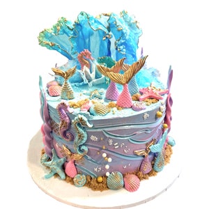 Rice Paper Waves / Cake Decor / Rice Paper Decorations/ Under the Sea ...