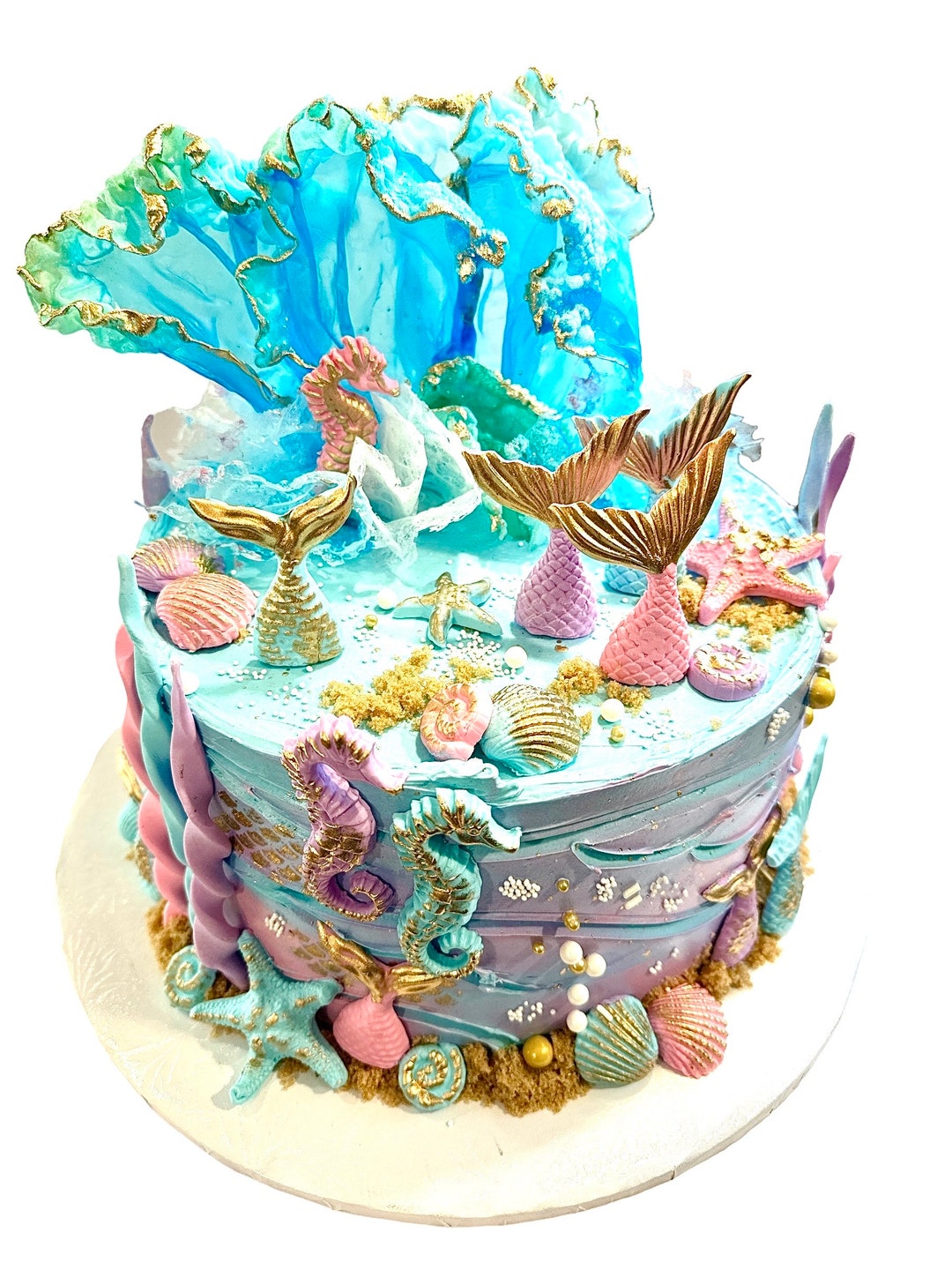 Rice Paper Waves / Cake Decor / Rice Paper Decorations/ Under the Sea ...